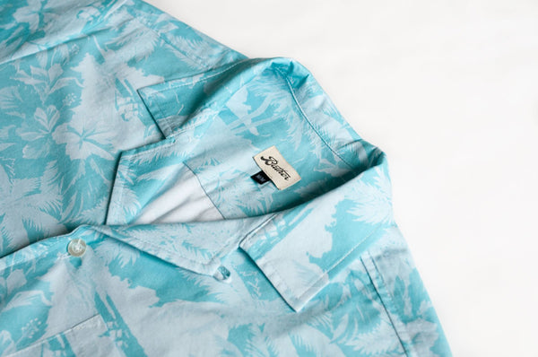 Teal Aloha Camp Shirt